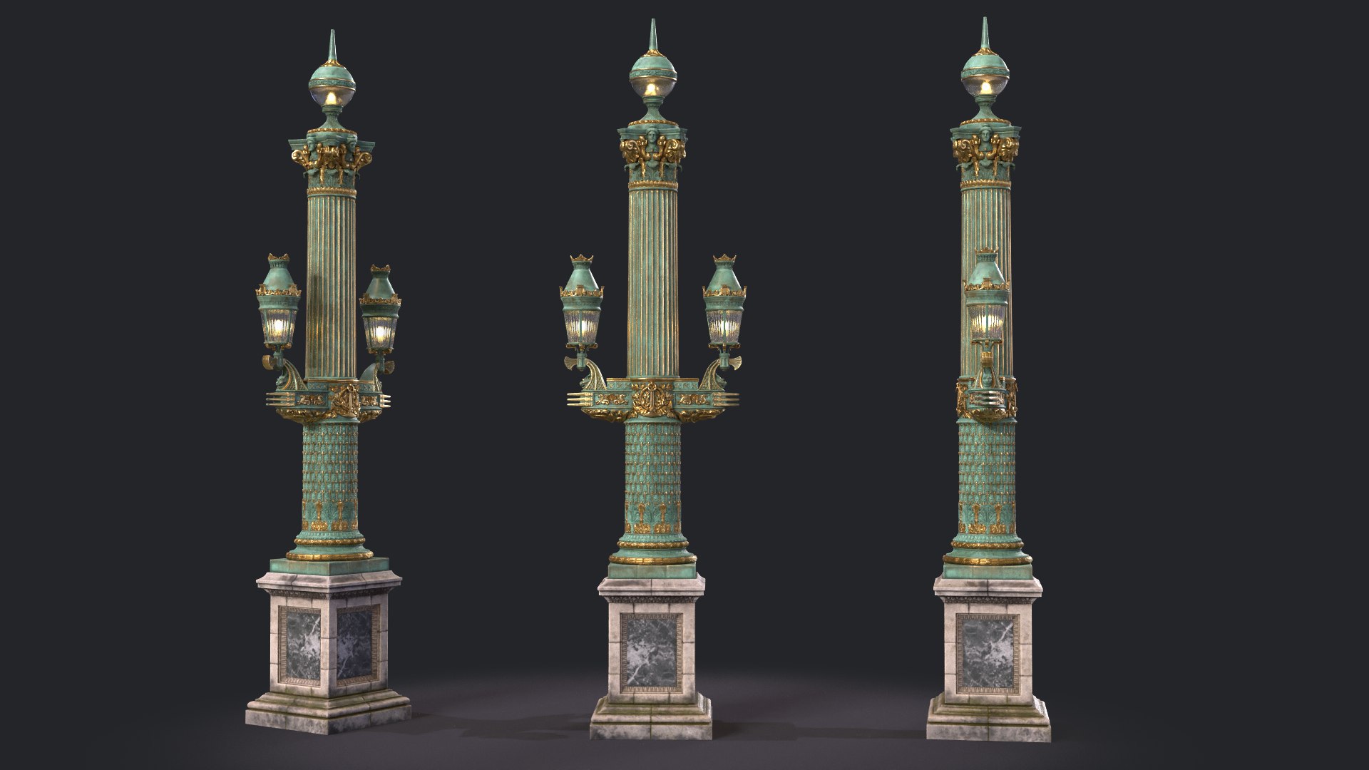 3D Model Street Lamp Columna Rostrata - TurboSquid 2105359