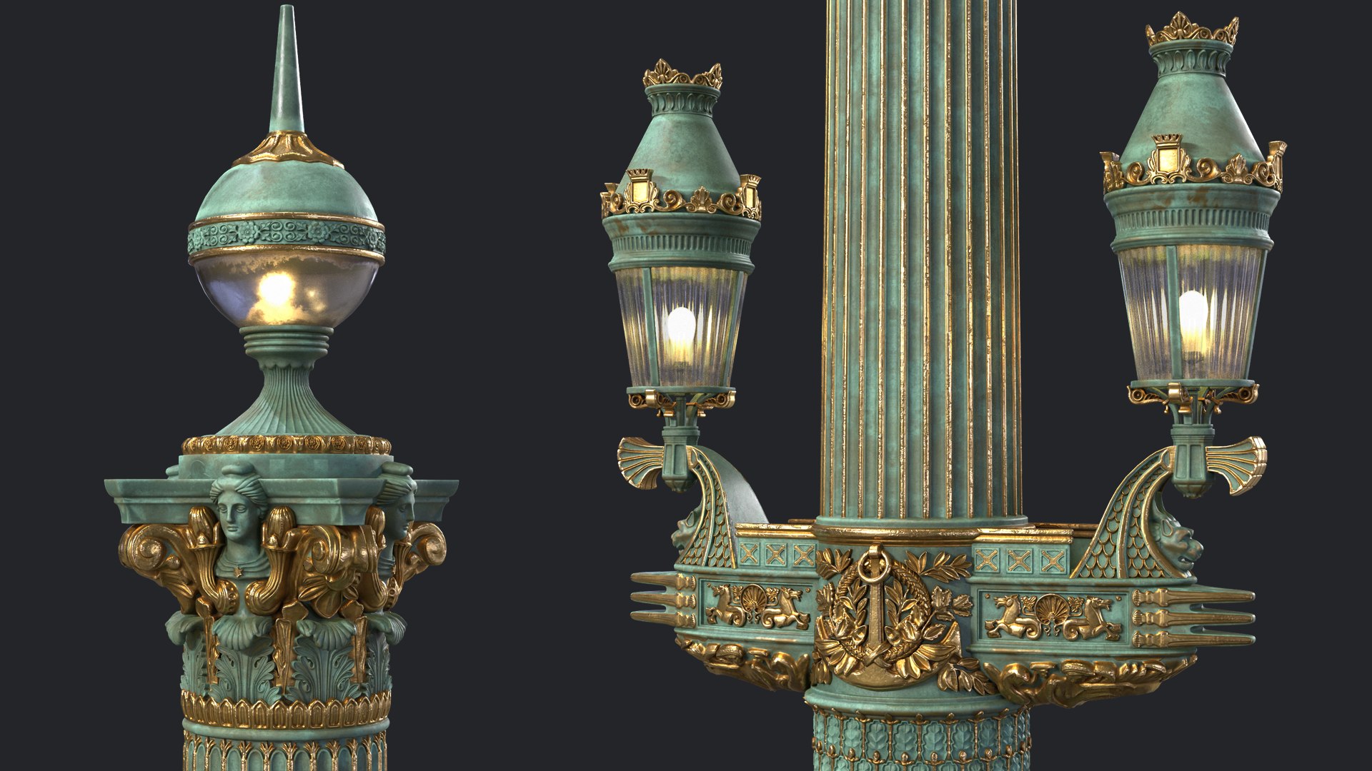 3D model Street Lamp Columna Rostrata - TurboSquid 2105359