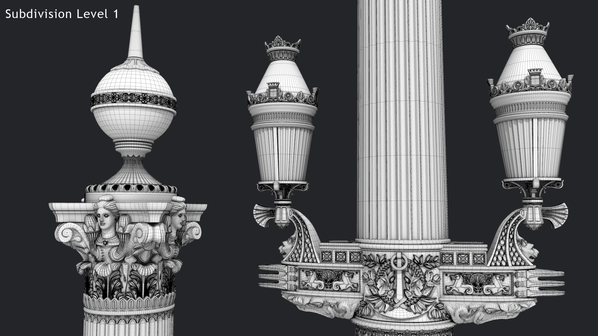 3D Model Street Lamp Columna Rostrata - TurboSquid 2105359
