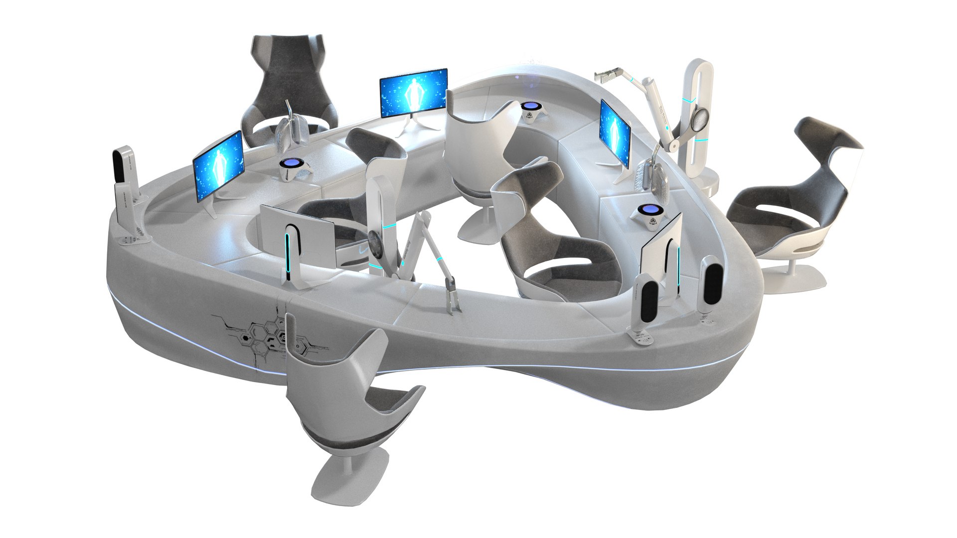 Futuristic Sci Fi Table Pro 3D Model - TurboSquid 2227369