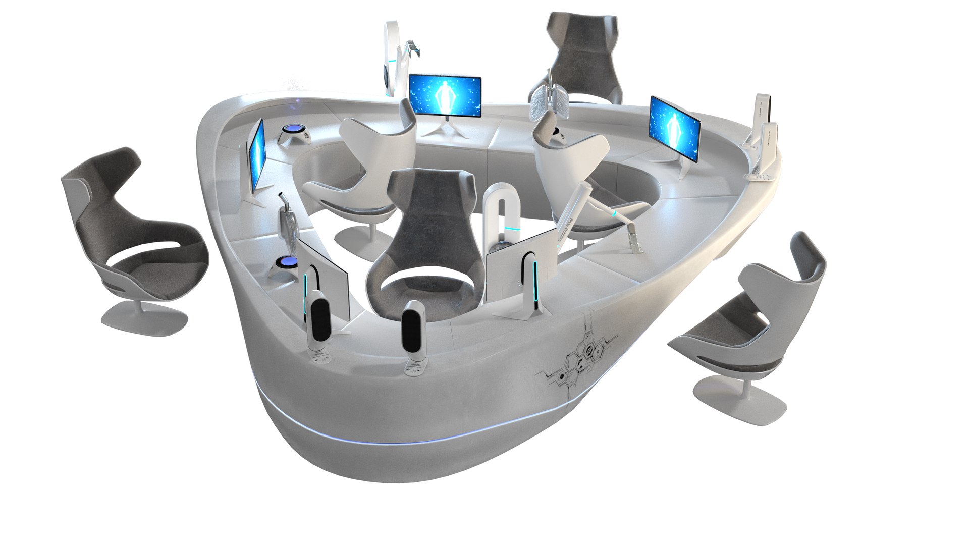 Futuristic Sci Fi Table Pro 3D Model - TurboSquid 2227369