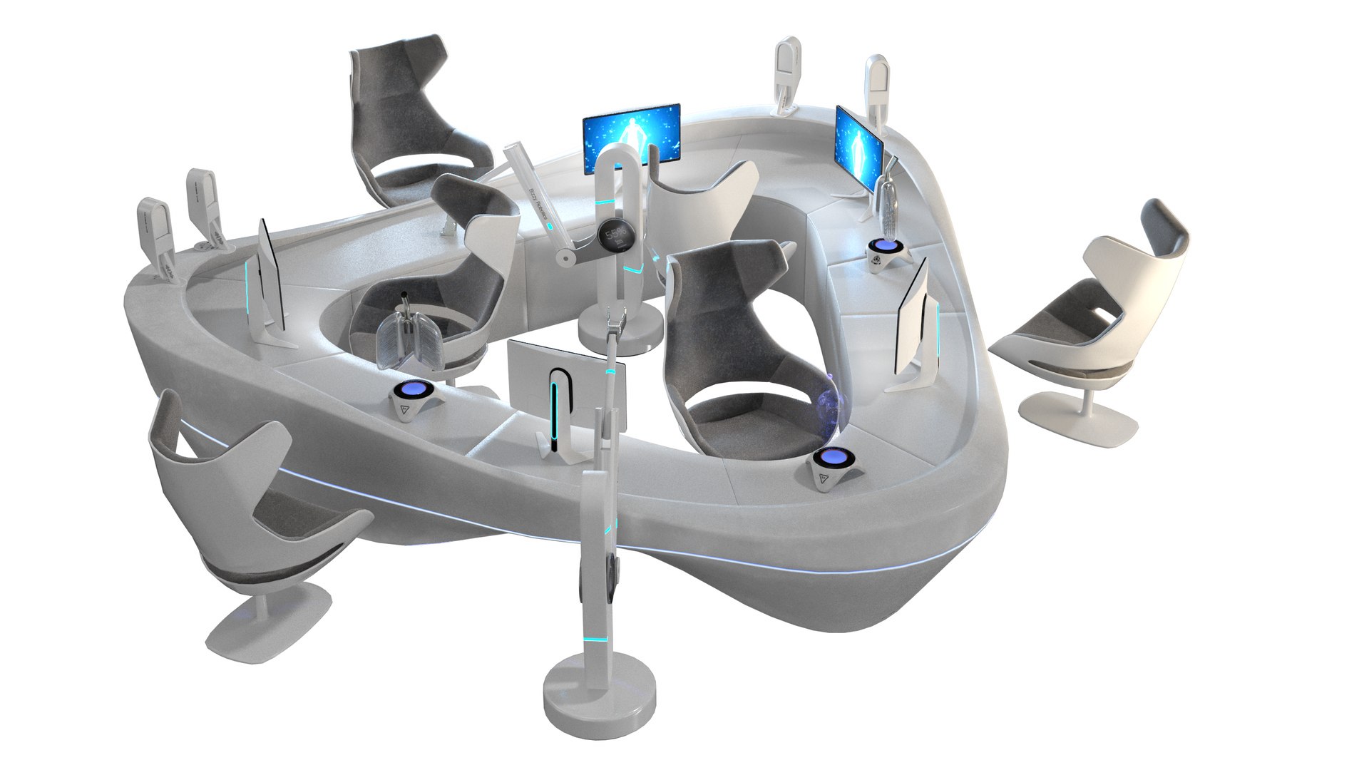 Futuristic Sci Fi Table Pro 3D Model - TurboSquid 2227369