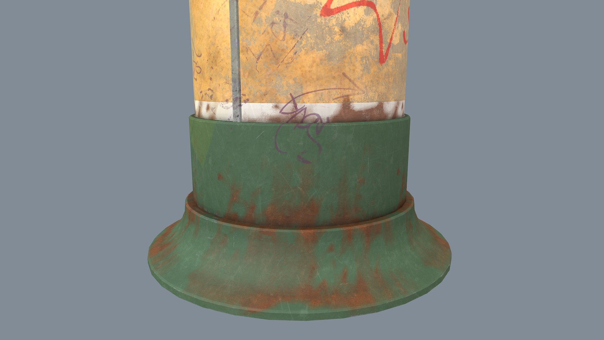 3d Weathering Advertising Column Pbr Model
