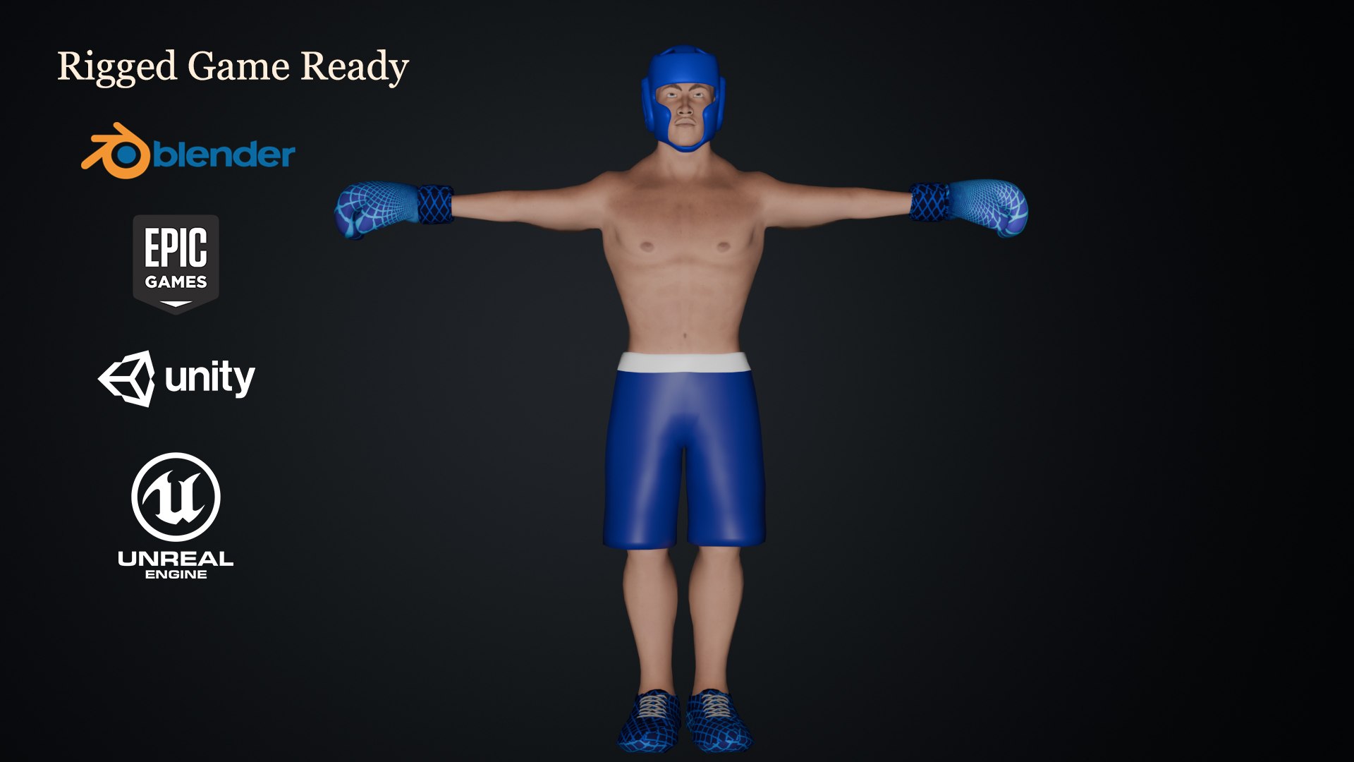 3D Game Ready Boxer 3D Model Fully Rigged For Unity Unreal - TurboSquid ...