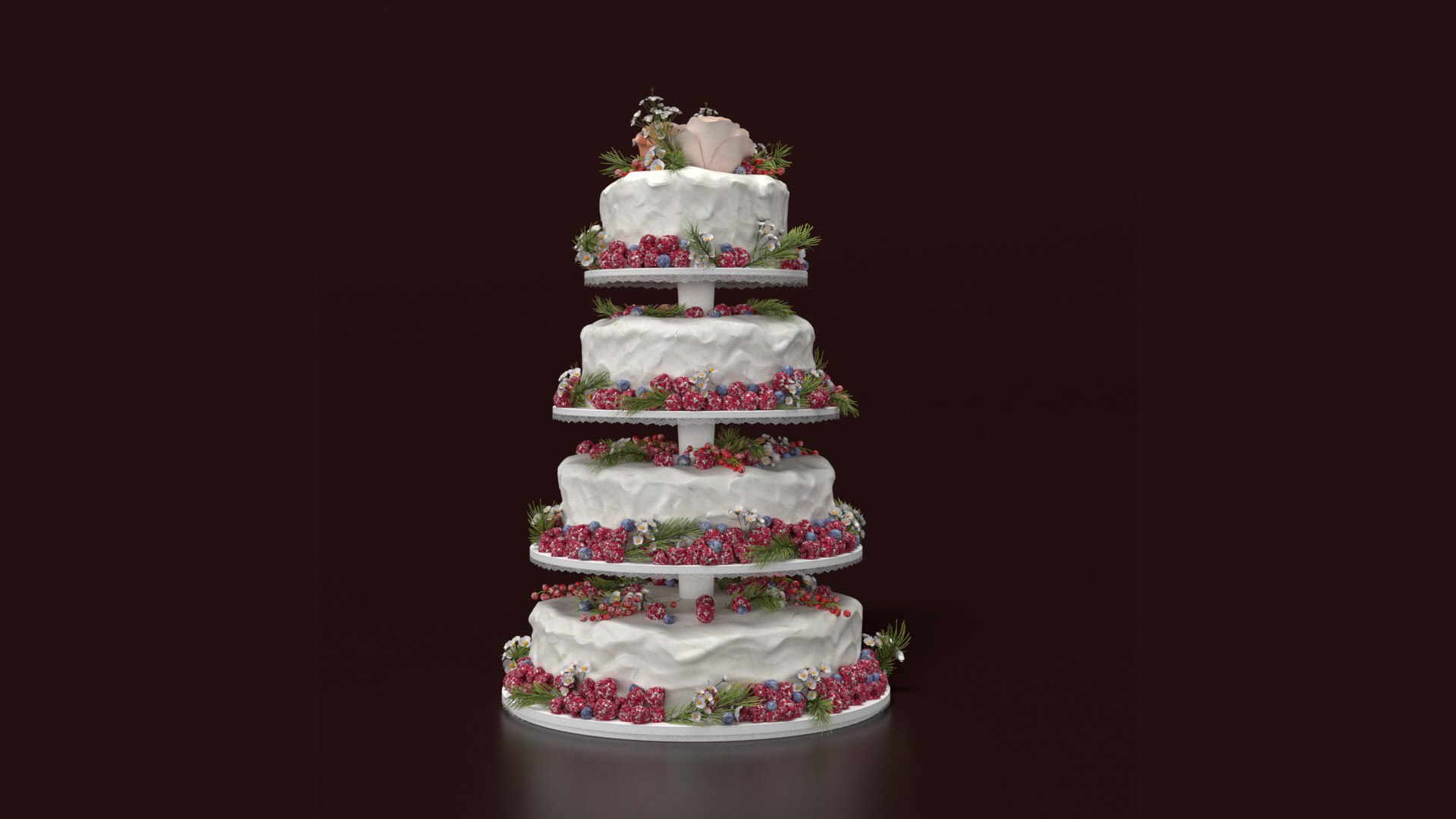 3D Wedding Cake Model - TurboSquid 2383613