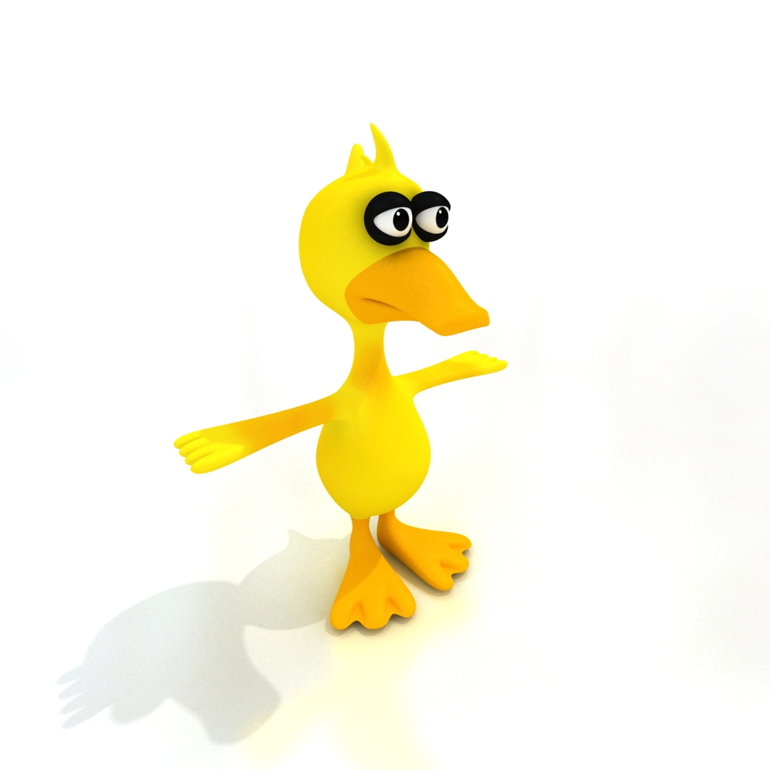 cartoon animals rig chicken 3ds