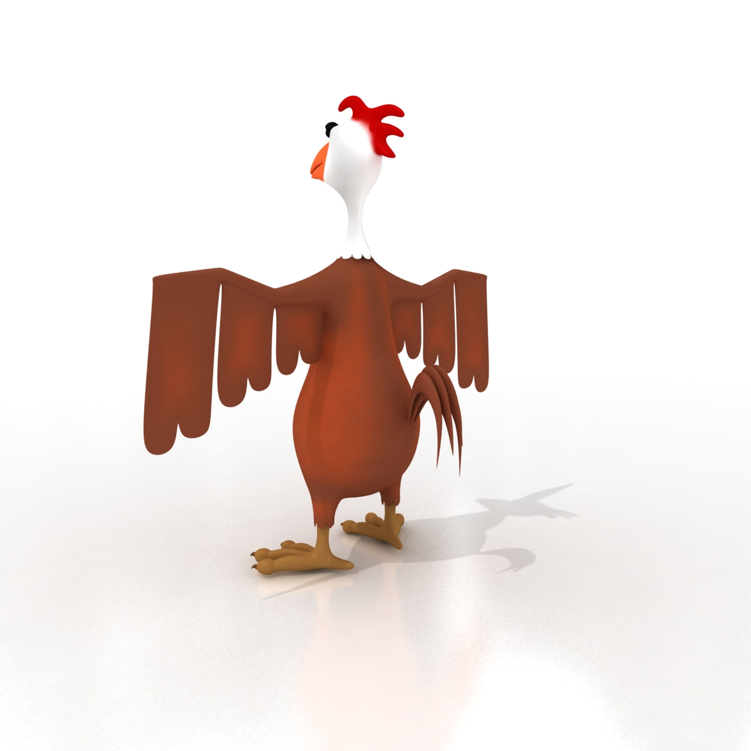 cartoon animals rig chicken 3ds