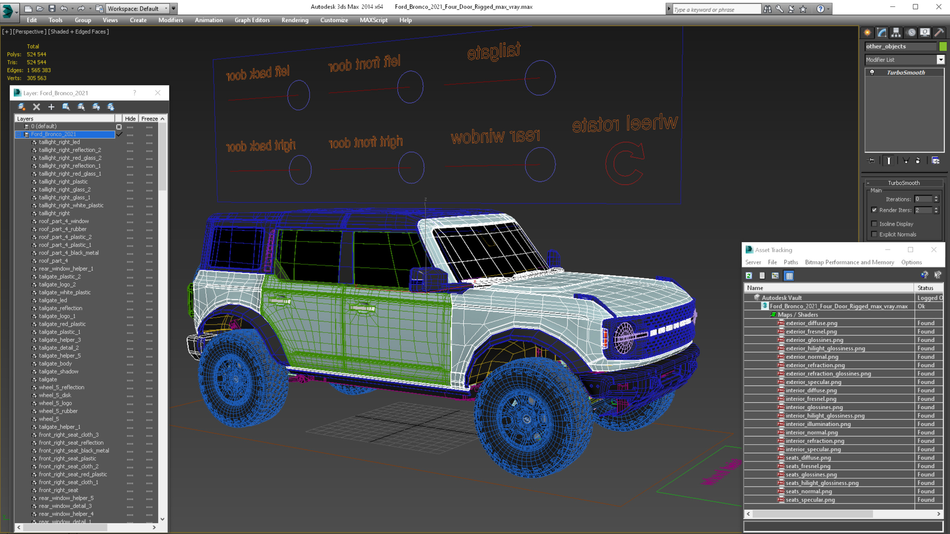 Ford Bronco 2021 Four Door Rigged 3D - TurboSquid 1755567