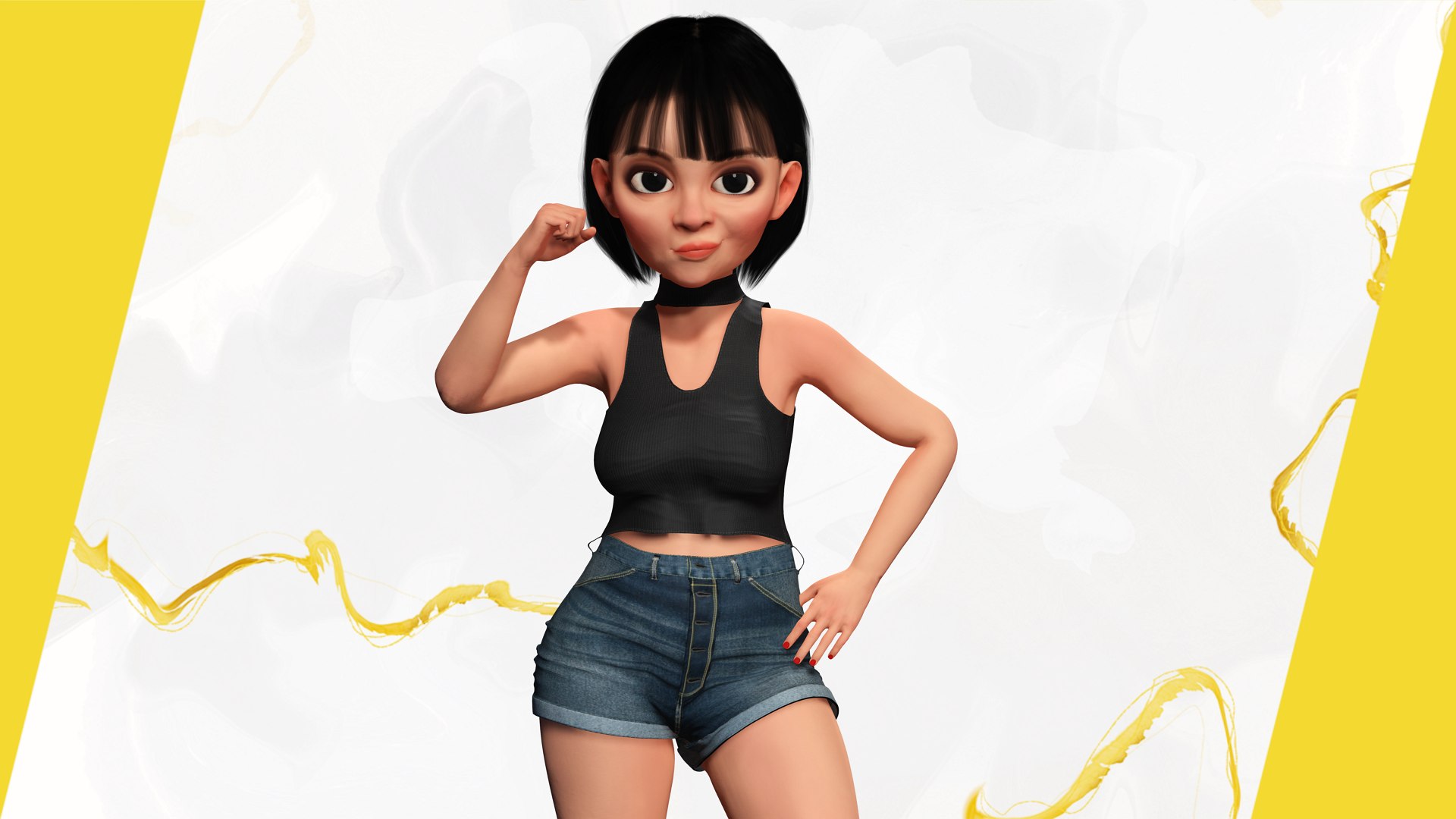 Cartoon Cute Woman Stylized Low-poly 3D Model Model - TurboSquid 2272890