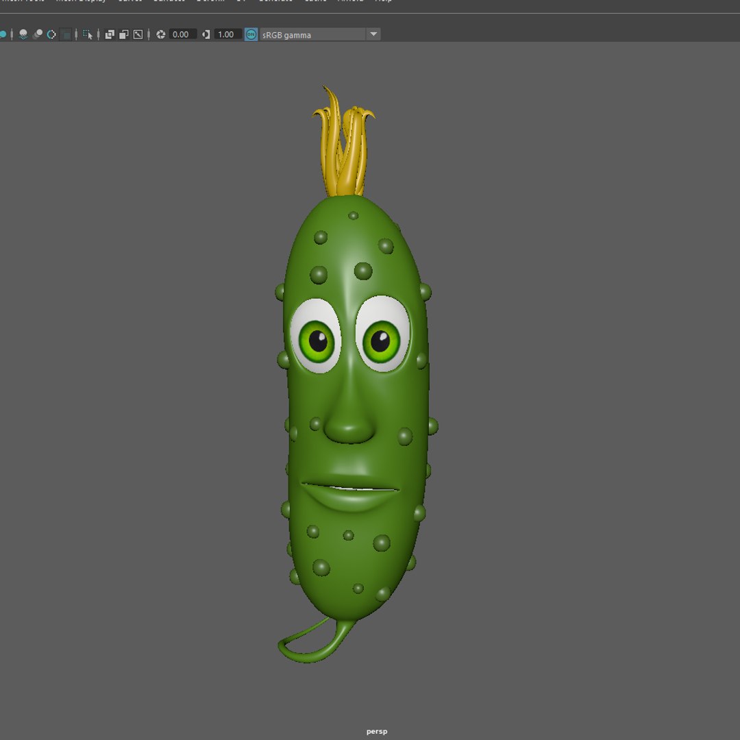 3D Pickle Cucumber Cartoon Model - TurboSquid 1651021