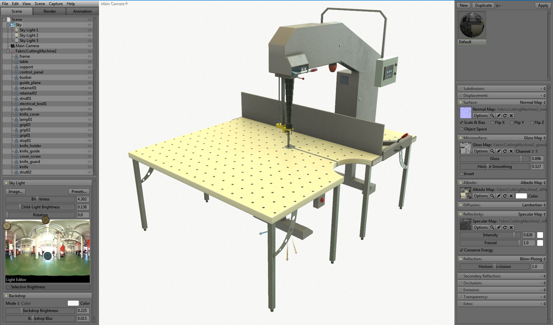 3D Model Fabric Cutting Machine - TurboSquid 2161462
