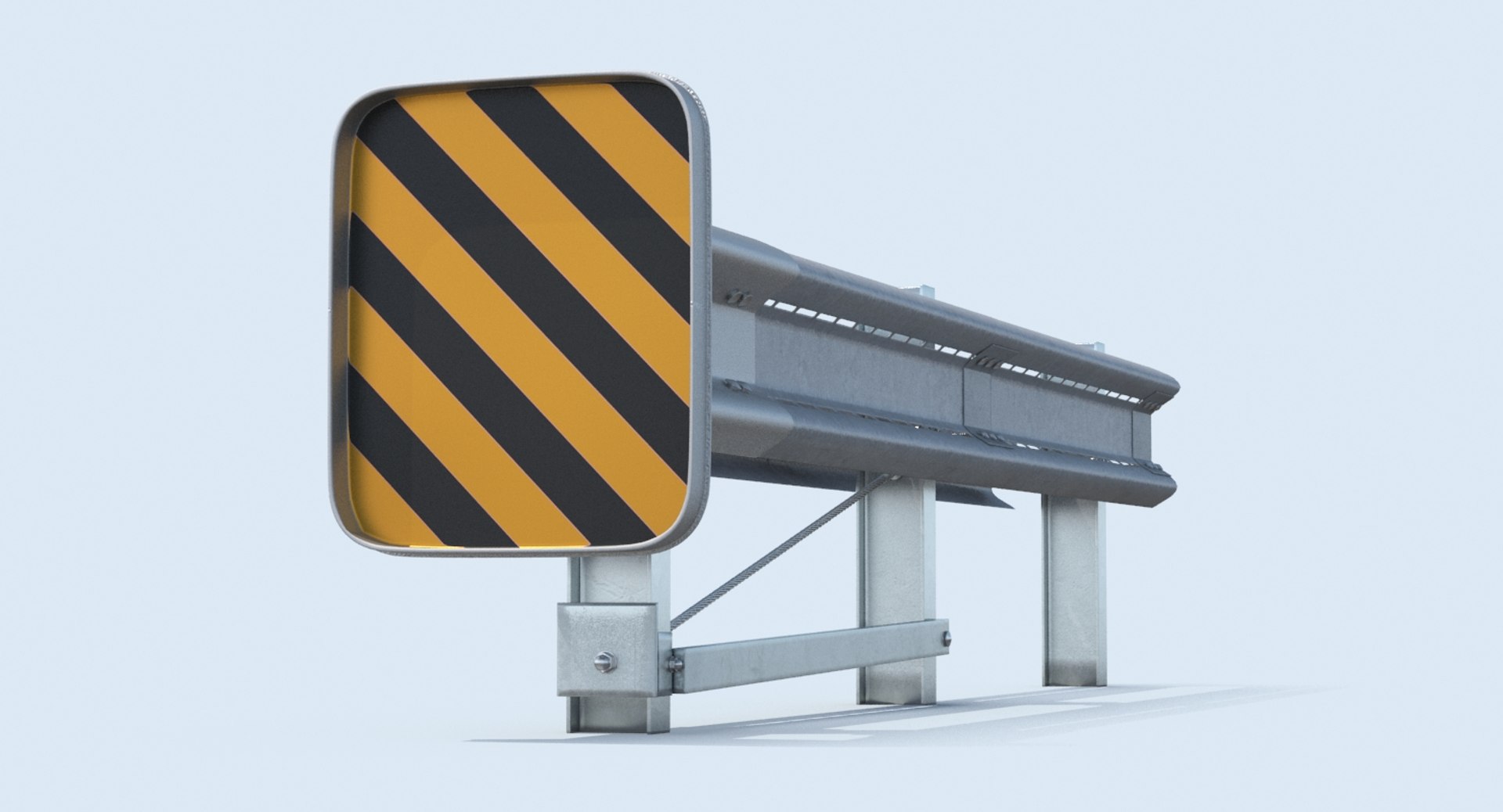 Highway Guardrail End 3d Max
