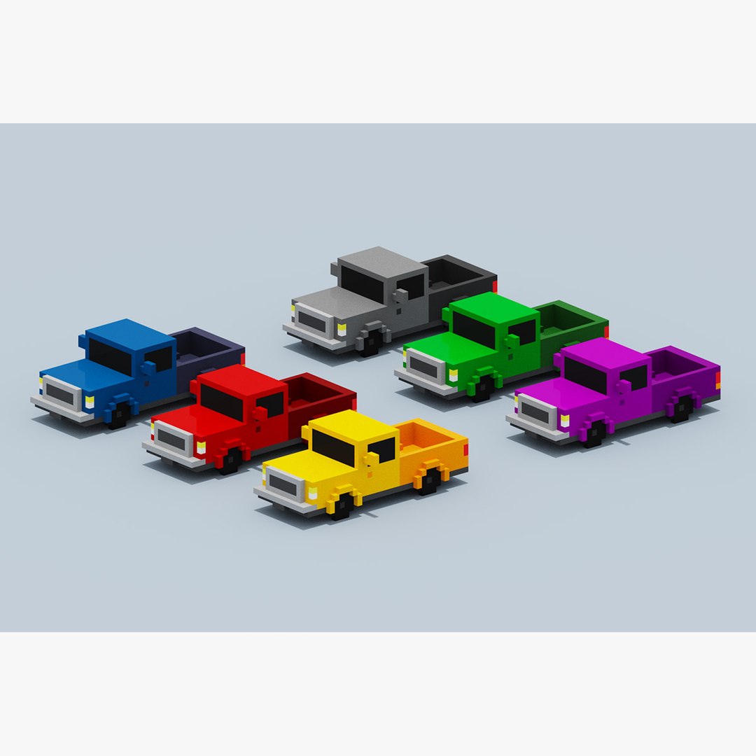 Voxel Pickup Truck Collection Model - TurboSquid 1951160
