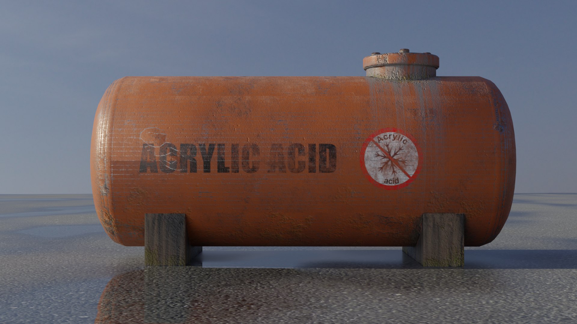 3D Industrial Acrylic Acid Storage Tank Model - TurboSquid 1807215