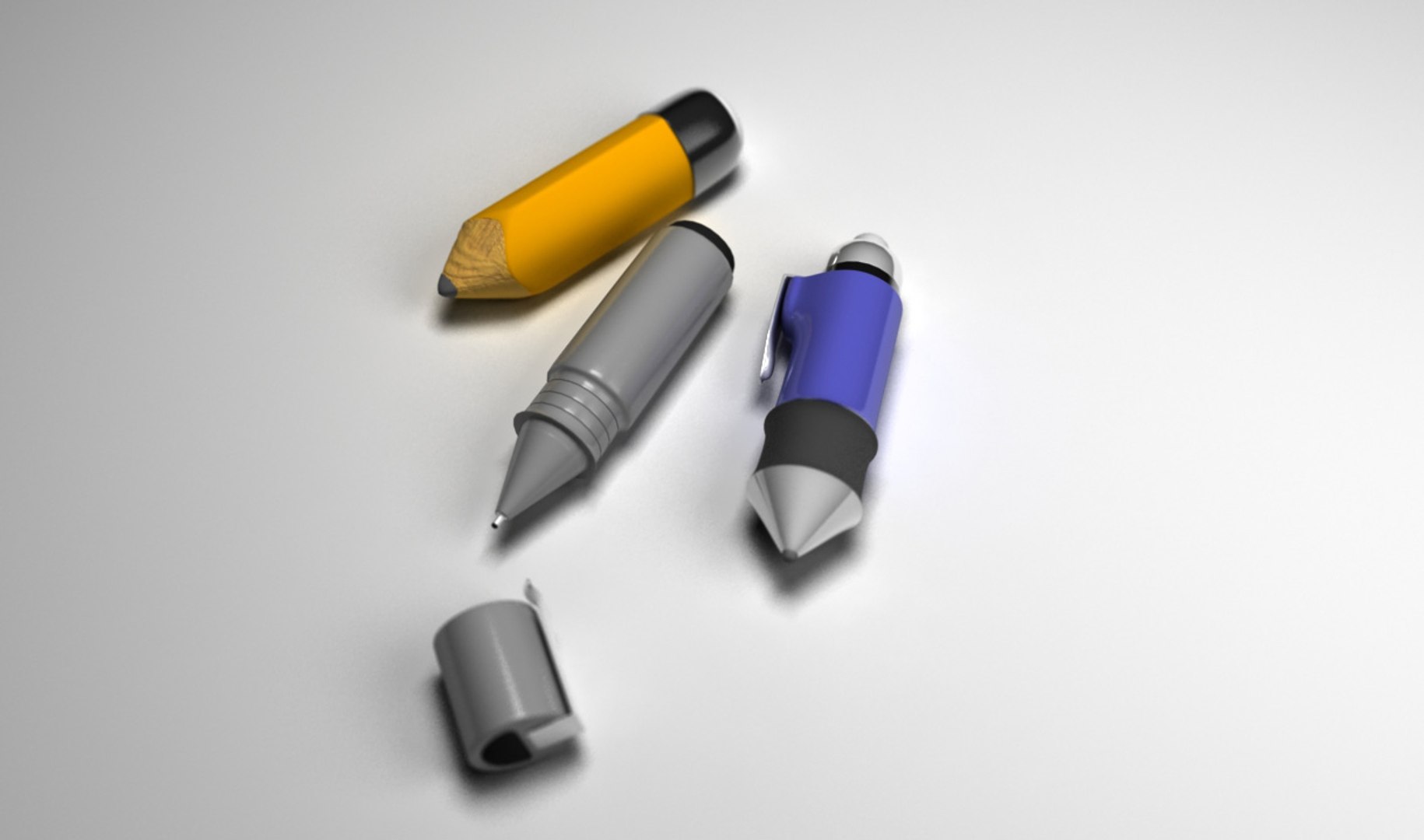 Pencils Cartoon Pen 3d Model