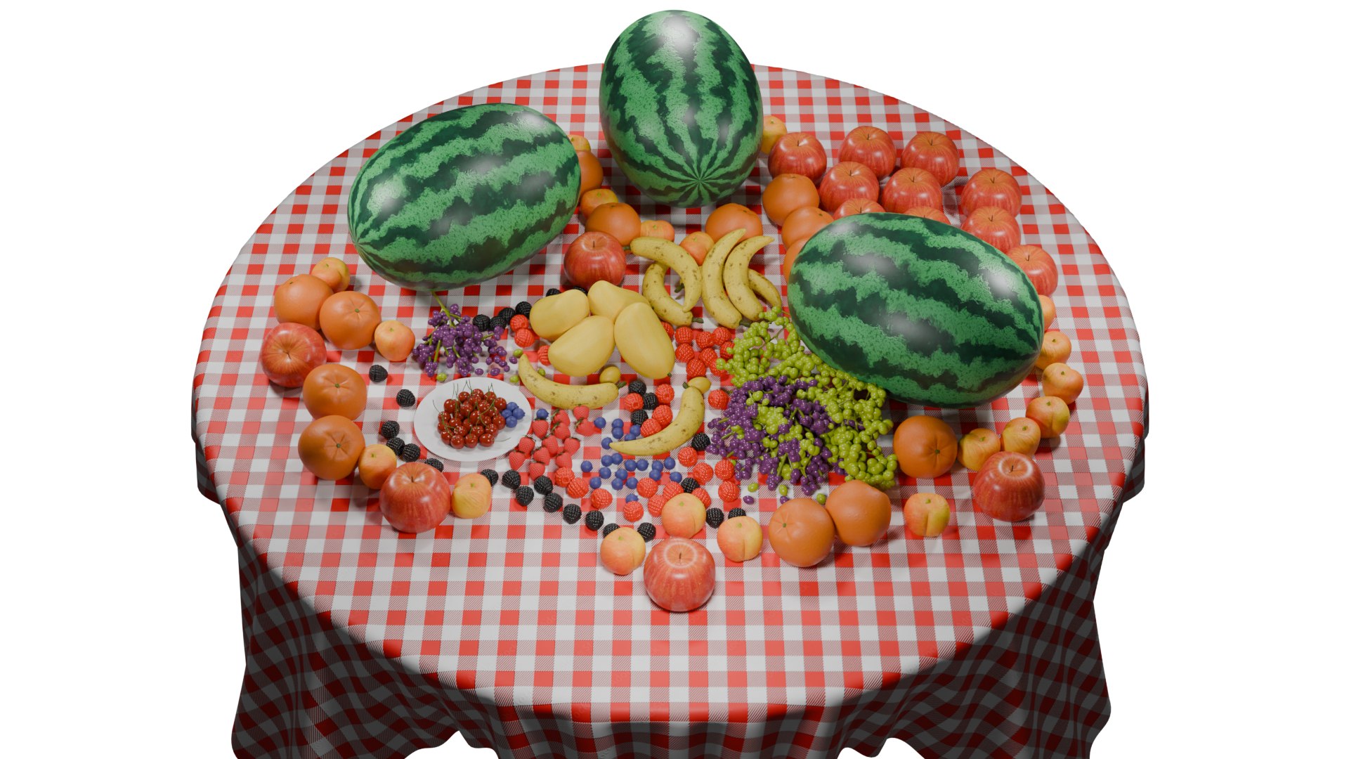 Realistic 3D Fruits Collection Game Animation Ready 3D Model ...