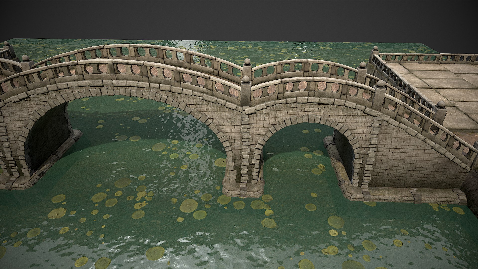 3D Stone Bridge With Embankment Model - TurboSquid 1815185