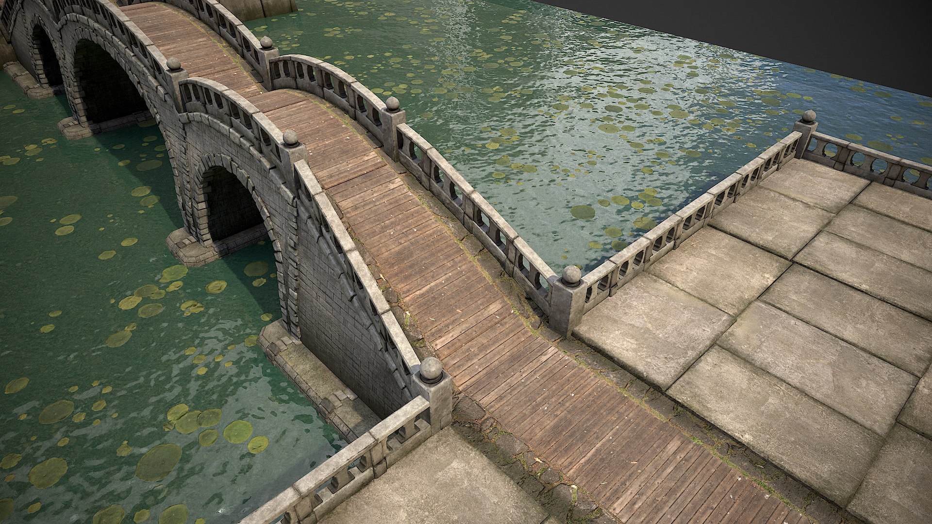 3D Stone Bridge With Embankment Model - TurboSquid 1815185