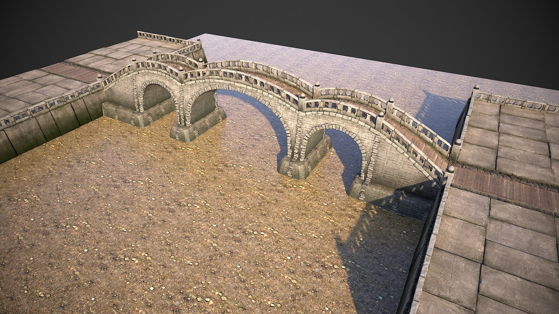 3D Stone Bridge With Embankment Model - TurboSquid 1815185