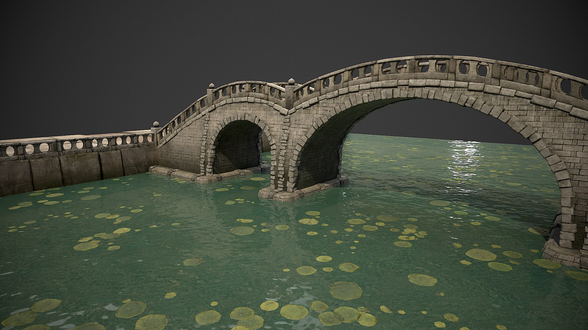 3D Stone Bridge With Embankment Model - TurboSquid 1815185