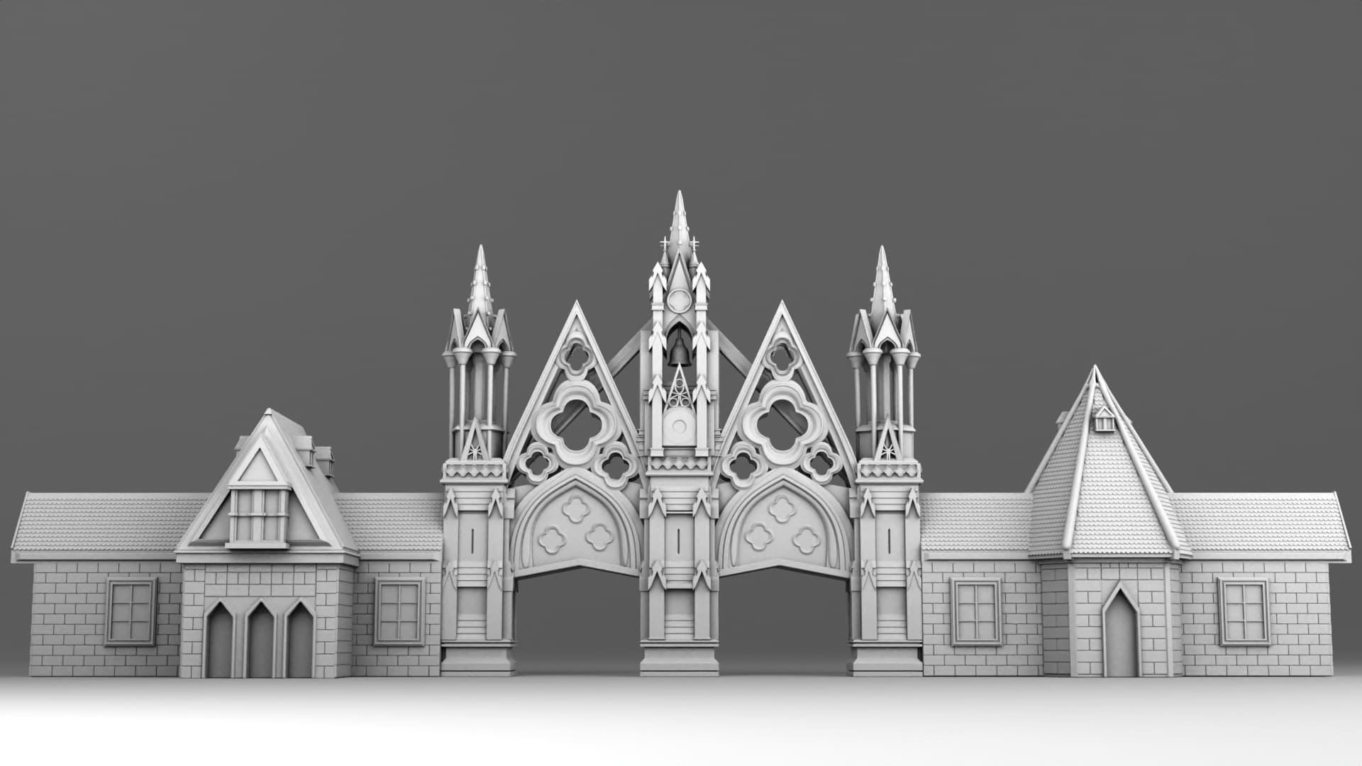3D Gothic Castle Build Model - TurboSquid 1688081