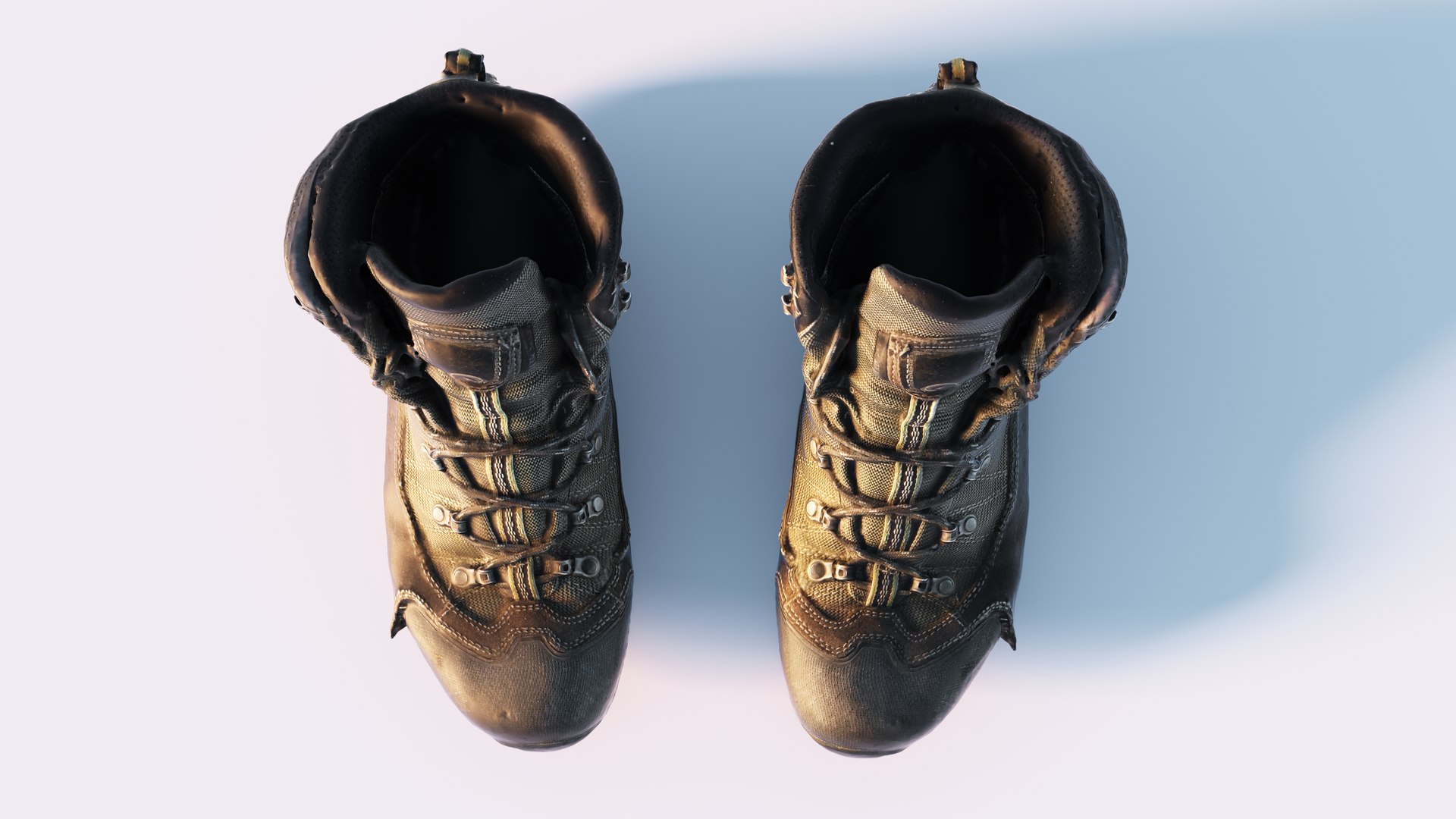 Old Hiking Boots 3D Model - TurboSquid 2199510