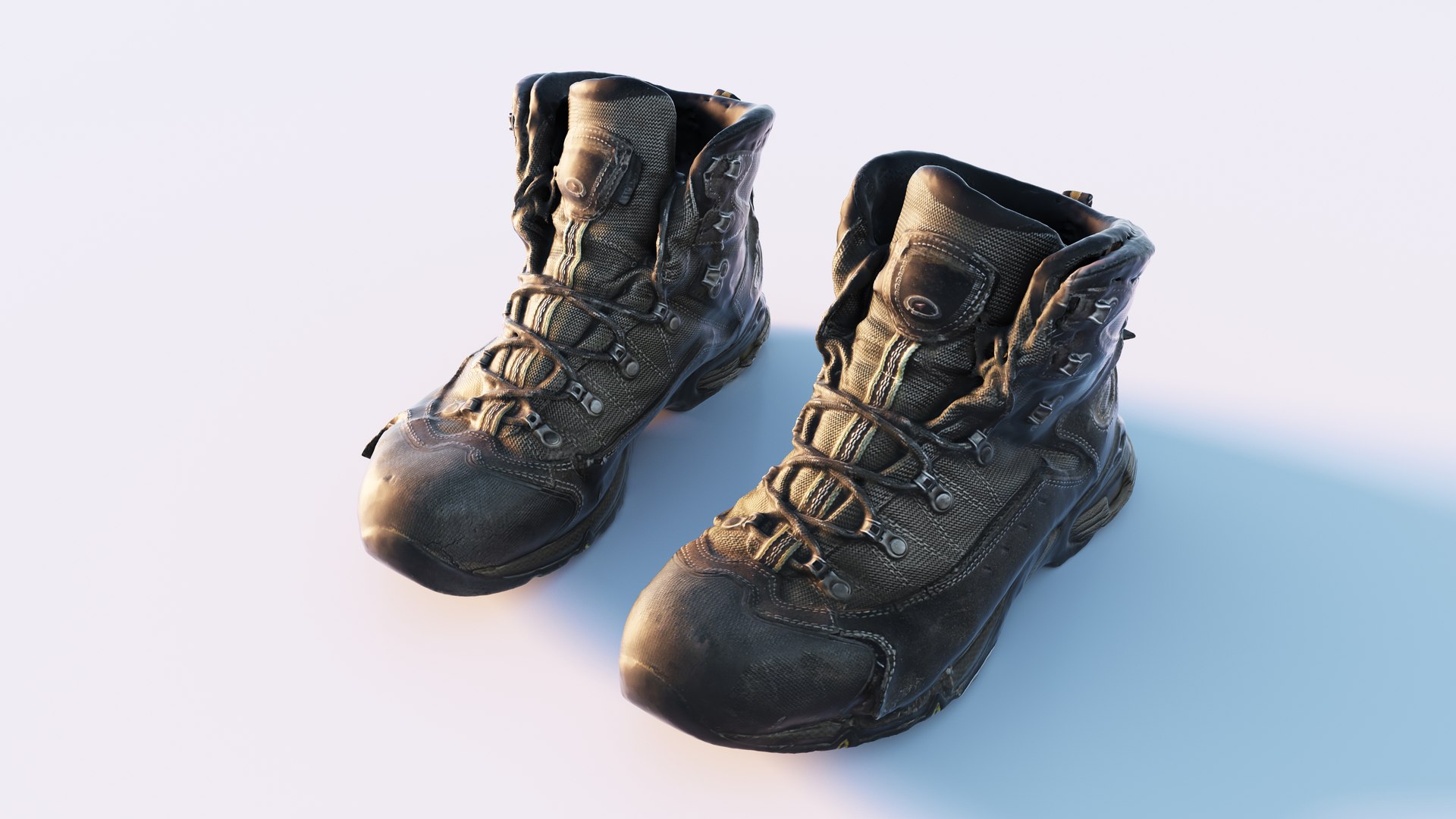 Old Hiking Boots 3D Model - TurboSquid 2199510