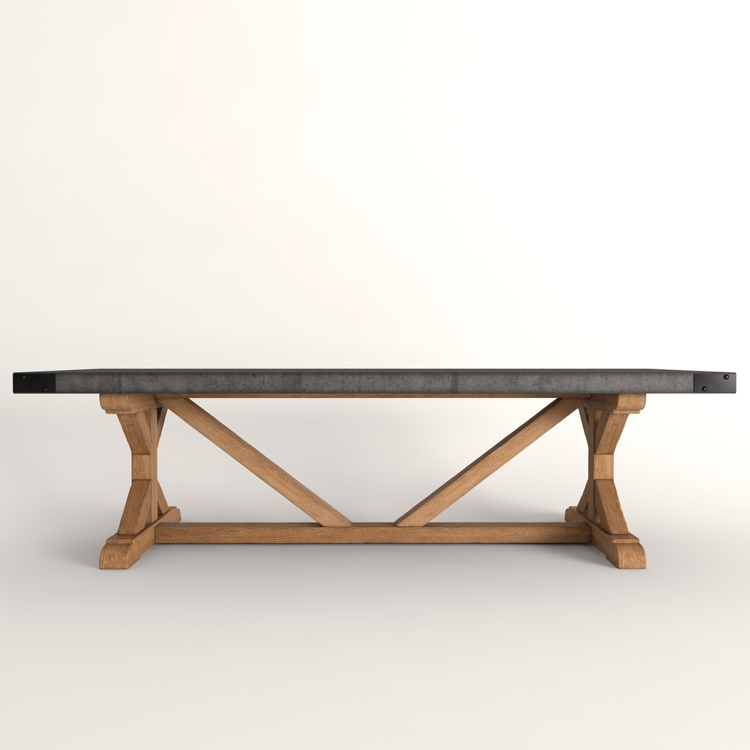 3d Model Table Concrete Salvaged
