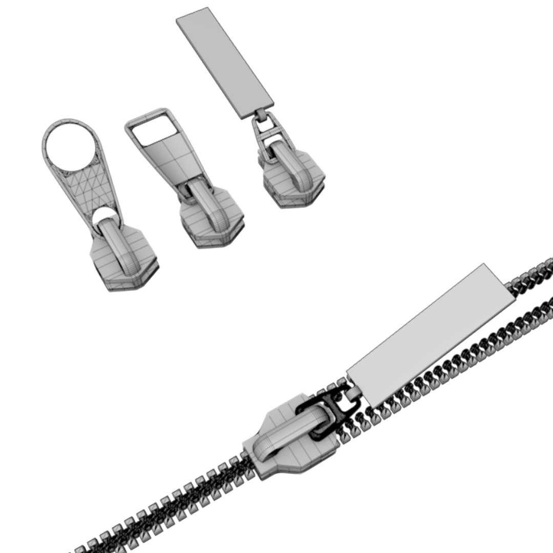 3d Zippers Zipping Model