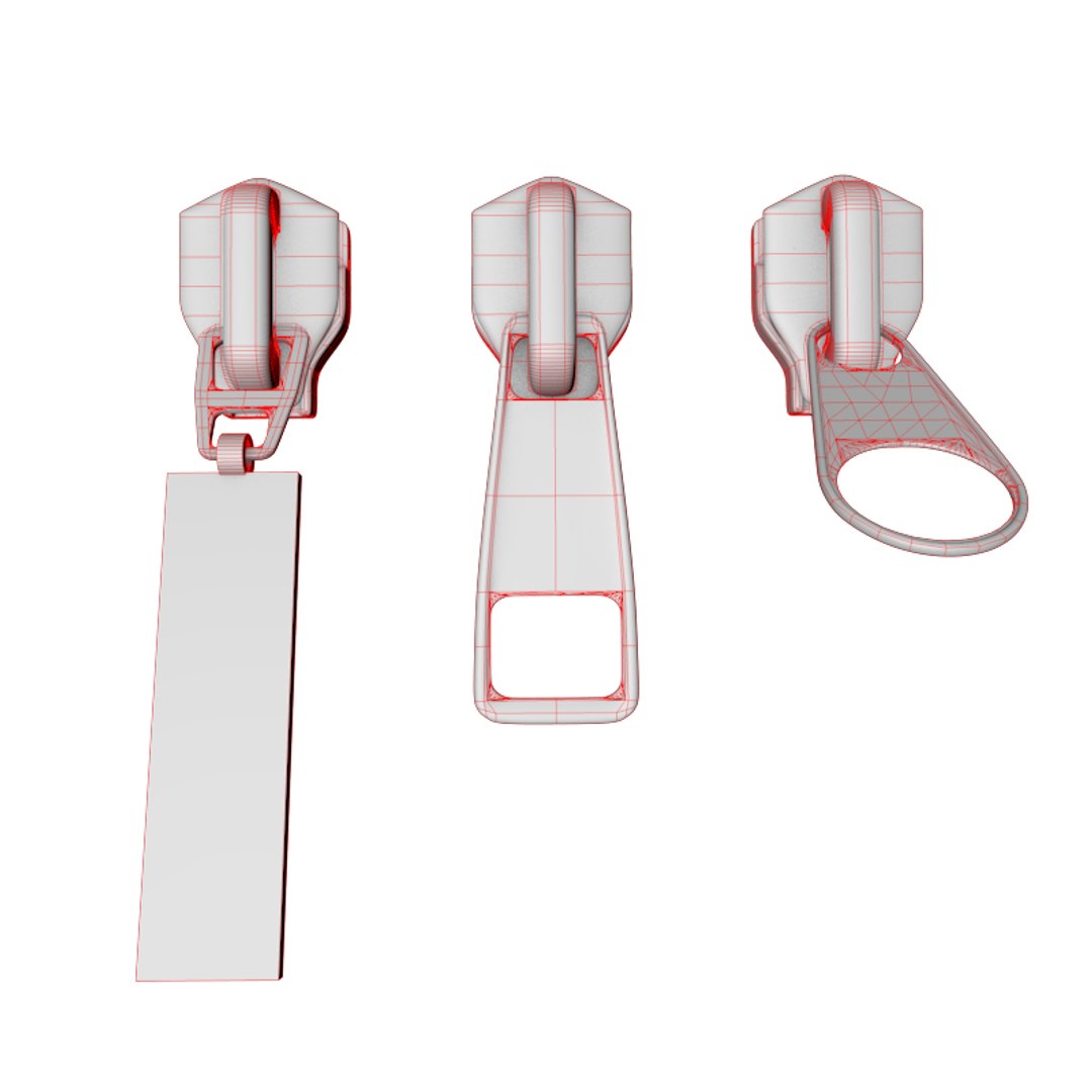 3d Zippers Zipping Model