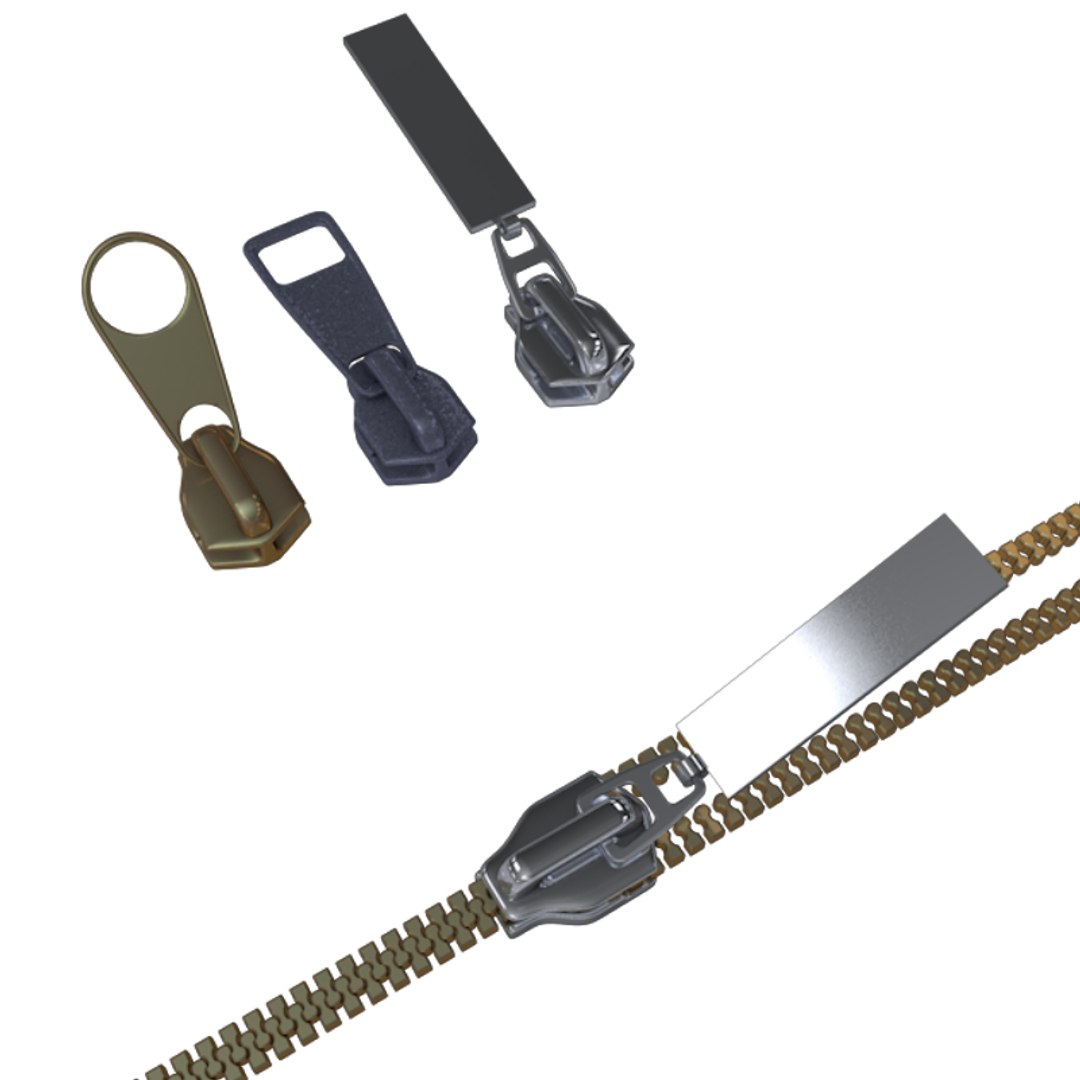 3d Zippers Zipping Model