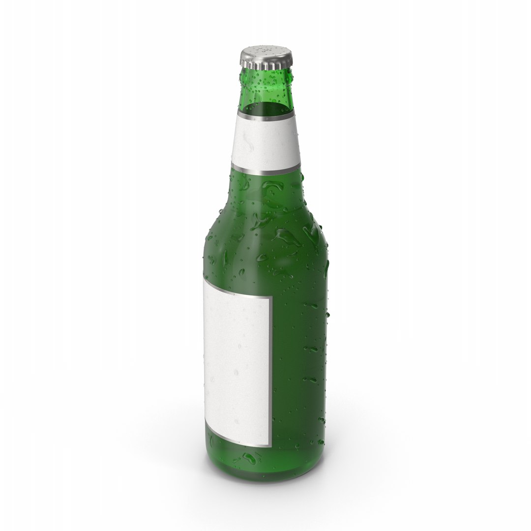 3D Model Beer Bottle With Water Drops - TurboSquid 1846402