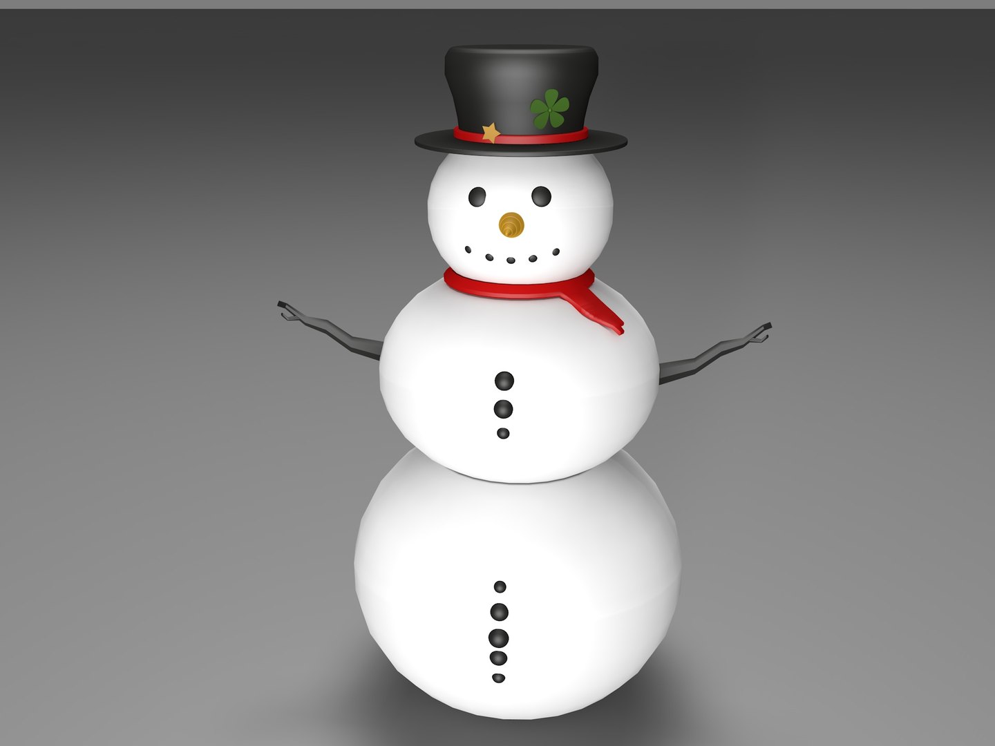 Snowman Low Poly Model - TurboSquid 2134558