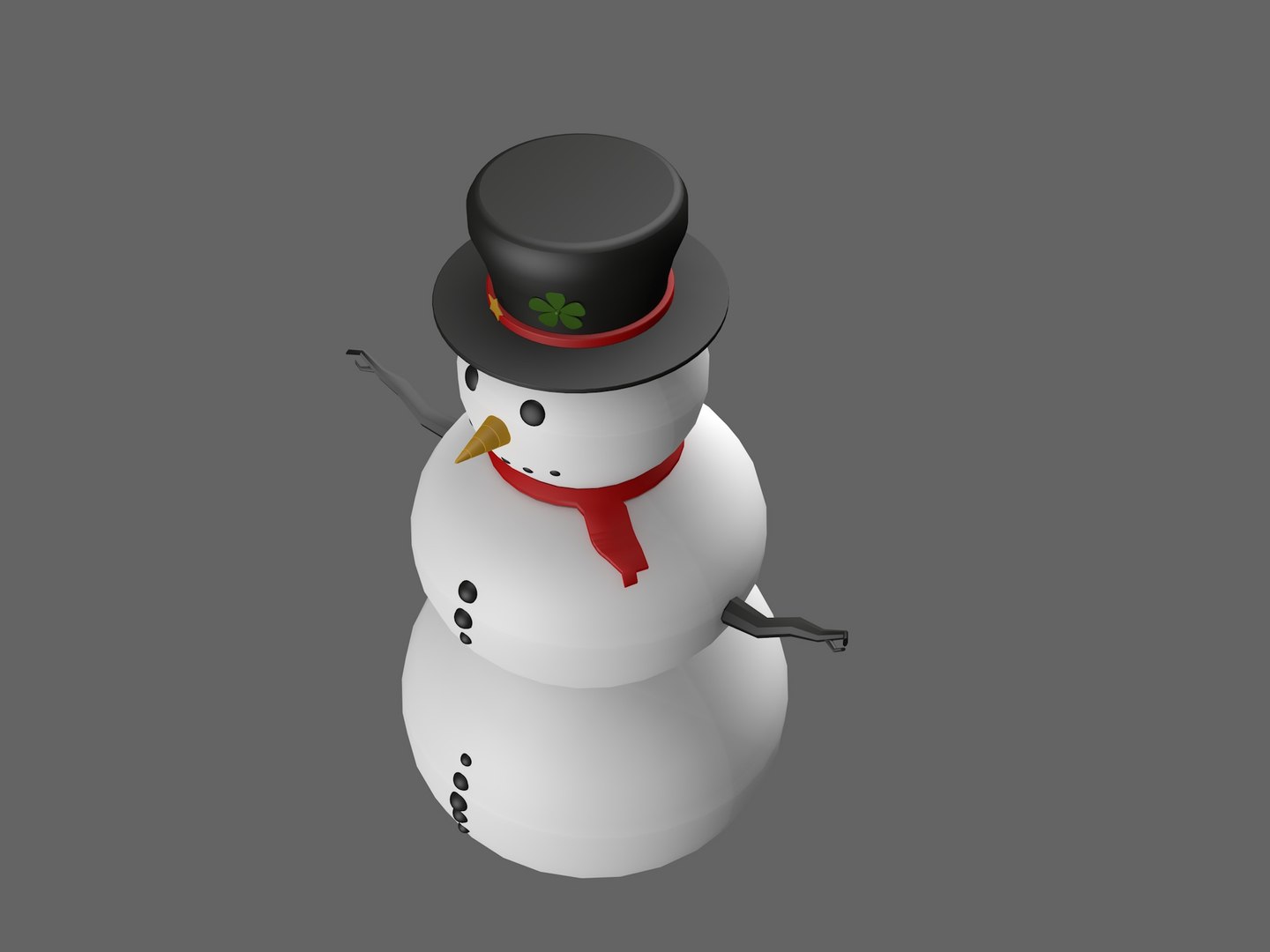 Snowman Low Poly Model - TurboSquid 2134558
