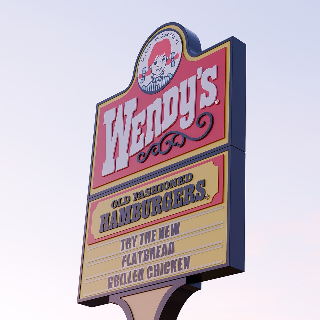 3D Wendys Sign - TurboSquid 2332037