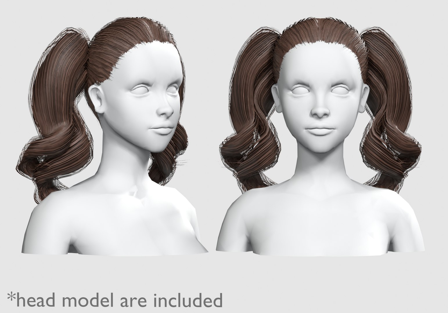 Cute Ponytails Hairstyle V11985 3D model - TurboSquid 2020252