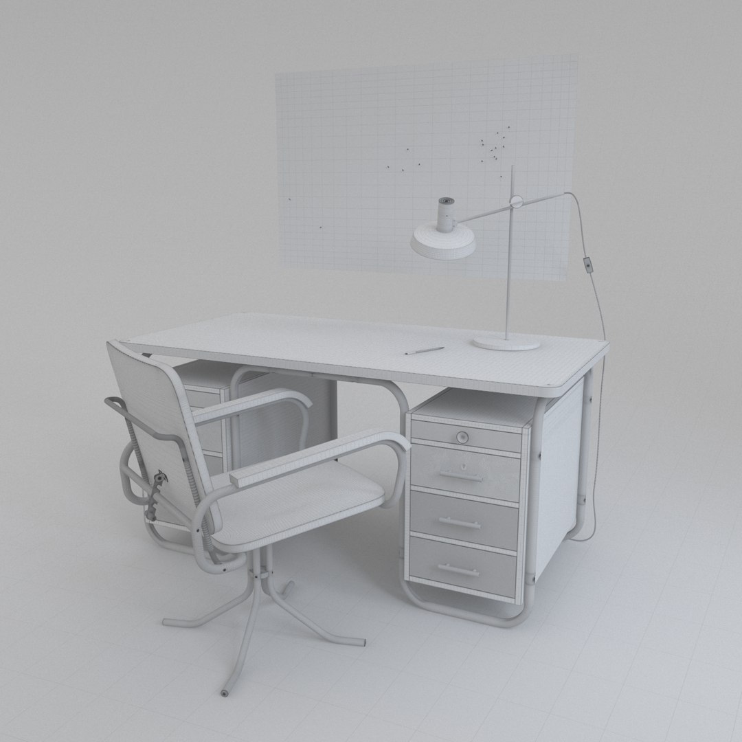 Desk Chair Bauhaus 3d Model