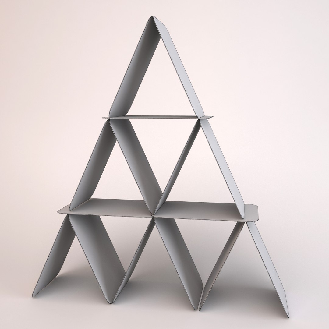 house playing cards 3d model