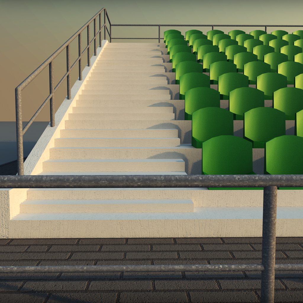 concrete stadium seating tribune 3ds