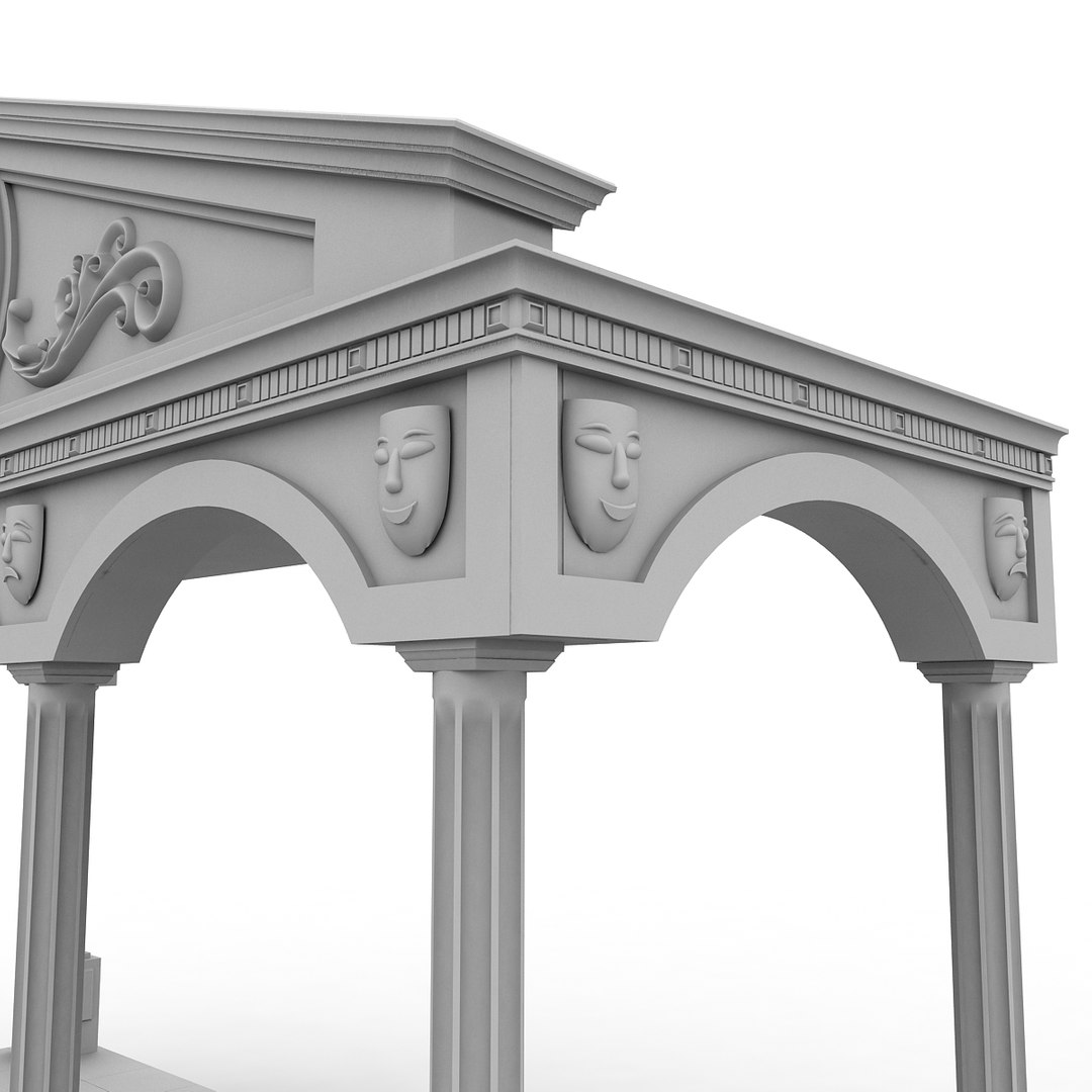 Entry Building Element 3d Max