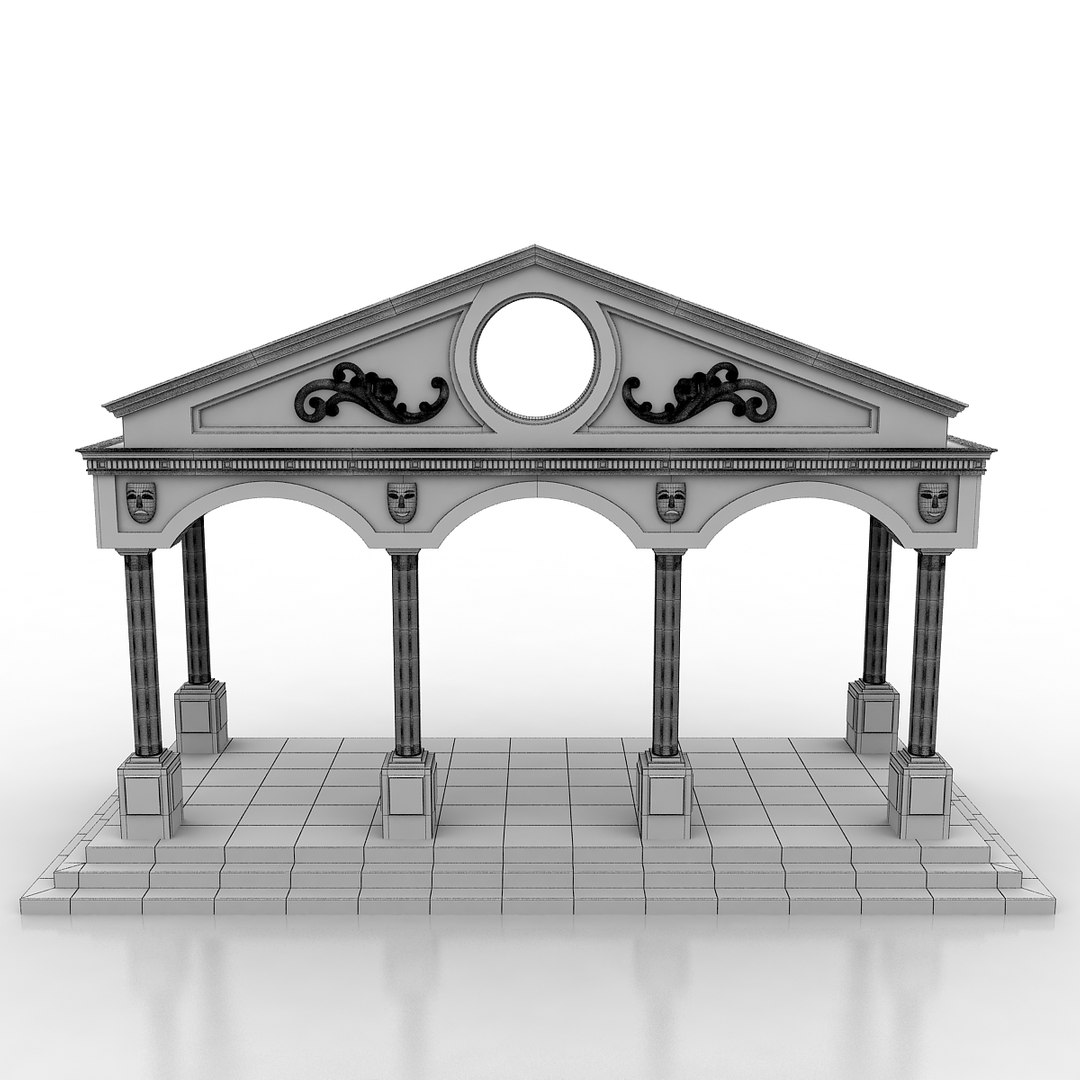 Entry Building Element 3d Max