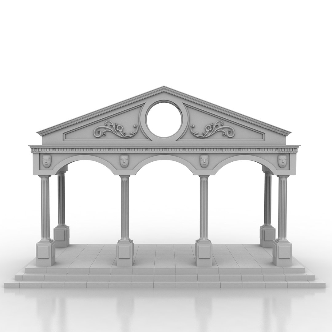 Entry Building Element 3d Max