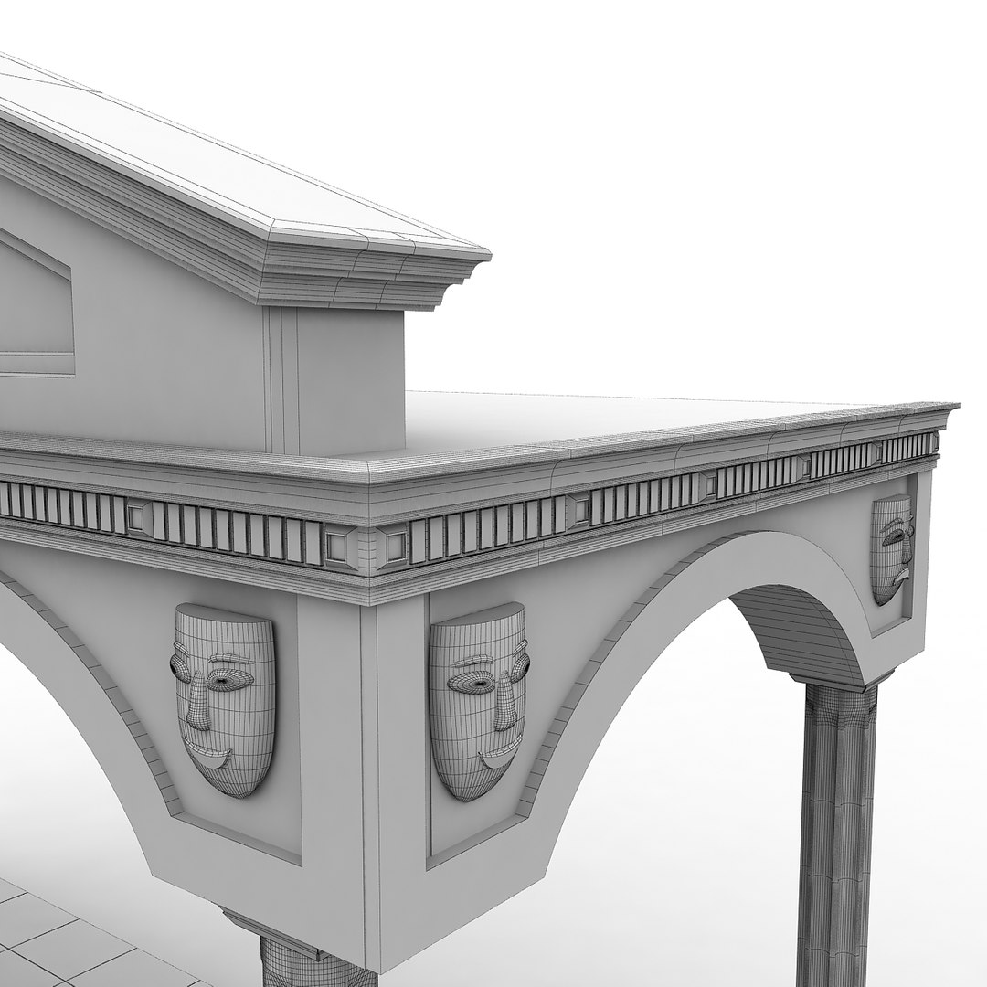 Entry Building Element 3d Max