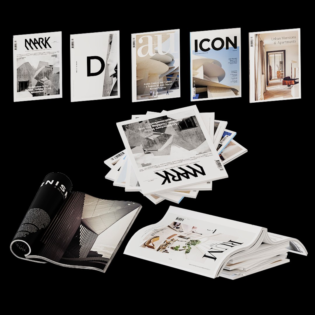 Magazines Set 2 3D Model - TurboSquid 1612182