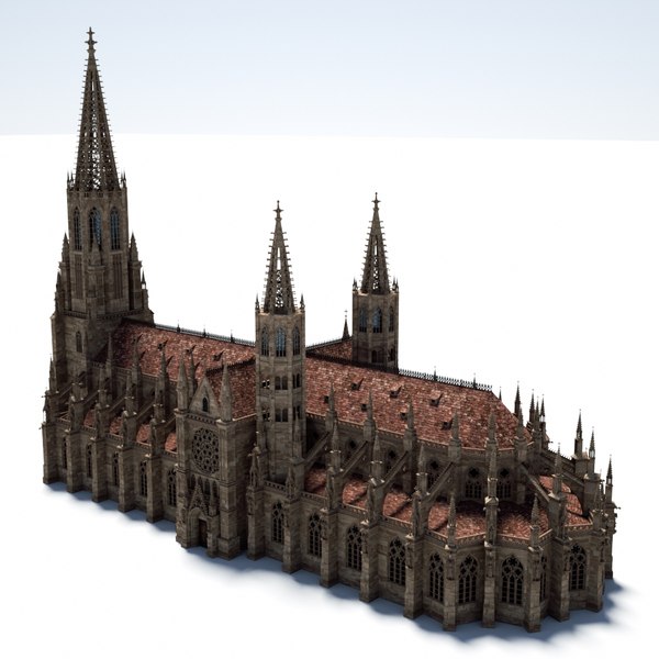 3d model medieval gothic church