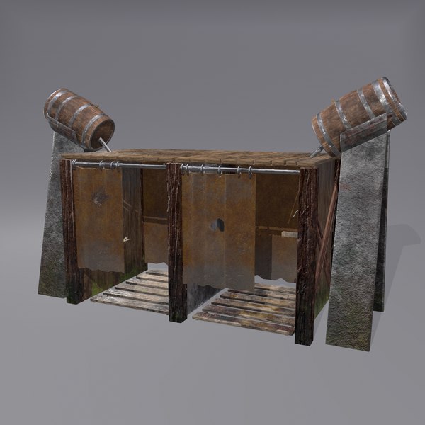 3D medieval shower outdoors model - TurboSquid 1393457