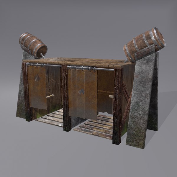 3D medieval shower outdoors model - TurboSquid 1393457