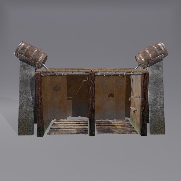 3D medieval shower outdoors model - TurboSquid 1393457