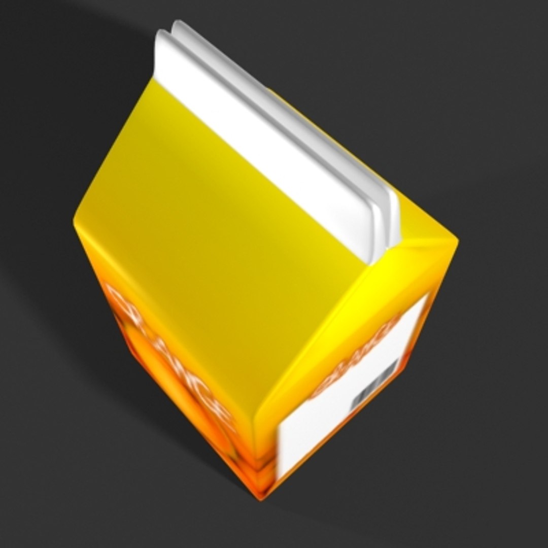 3d fruit juice carton model