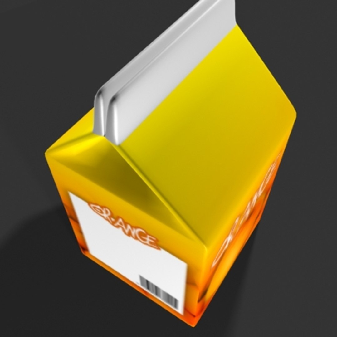 3d fruit juice carton model